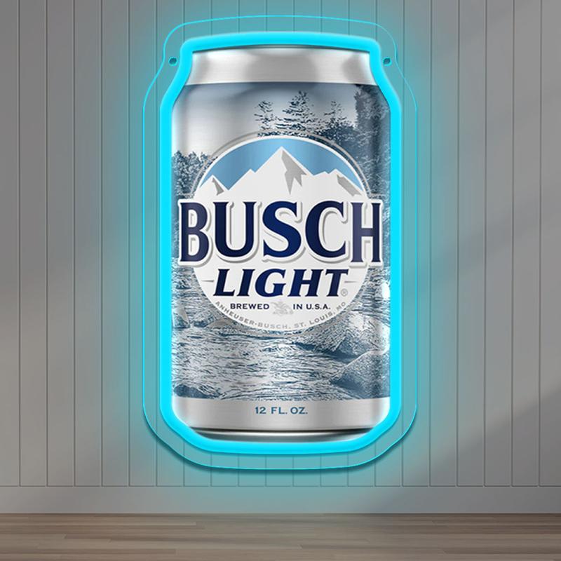 Busch Light neon lamp-retro beer can wall decoration, UV printing ...