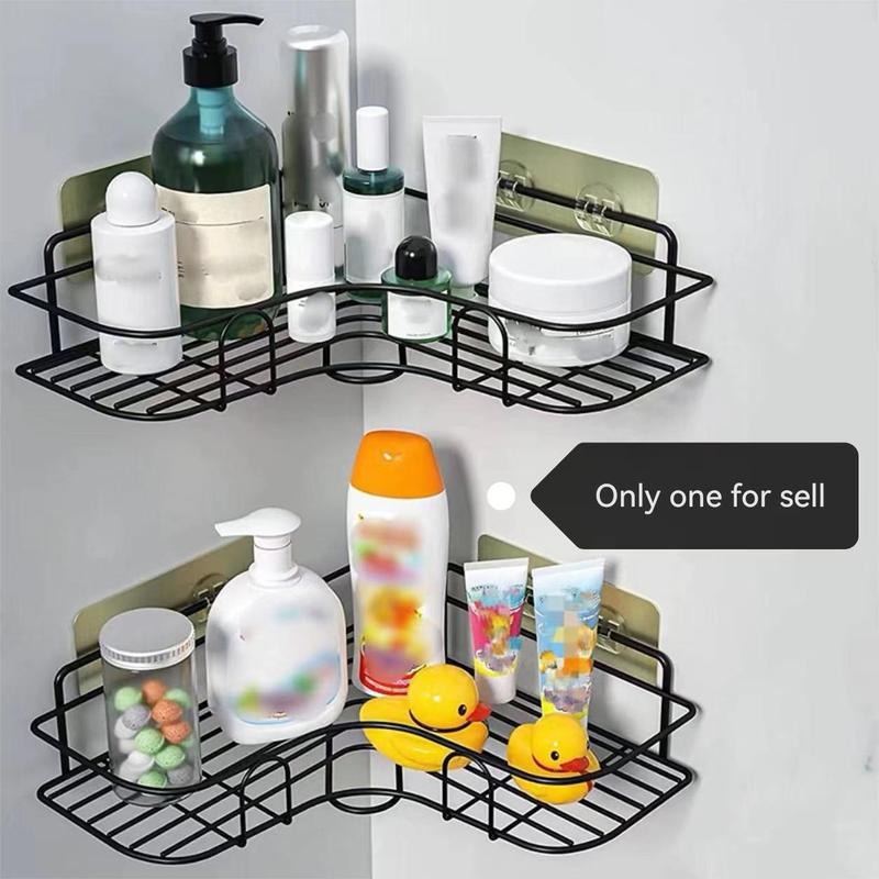 Bathroom Storage Rack, Punch-free Shower Caddy Shelf, Bathroom Corner ...