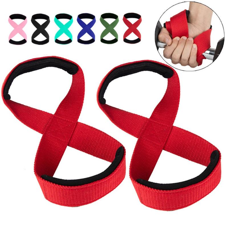1pair Padded Figure 8 Straps Deadlift Weight Lifting Wrist Straps ...