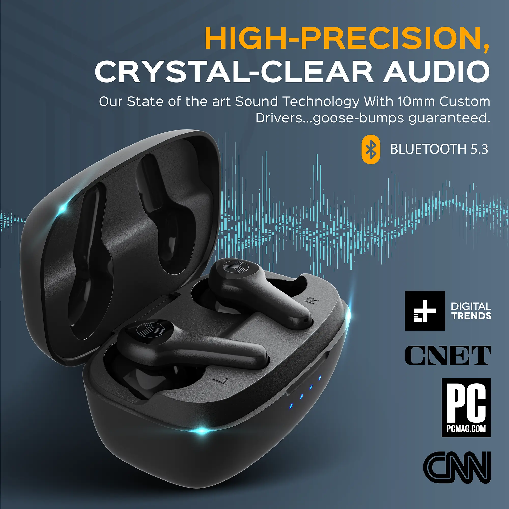 TREBLAB X9-Pro Wireless Earbuds Hybrid Active Noise Cancelling Earbuds ...