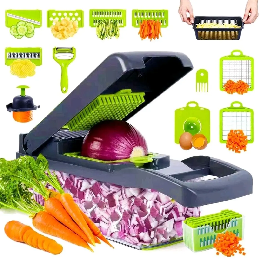 Vegetable Chopper Food Slicer Pro with Large Container and Bonus Brush ...