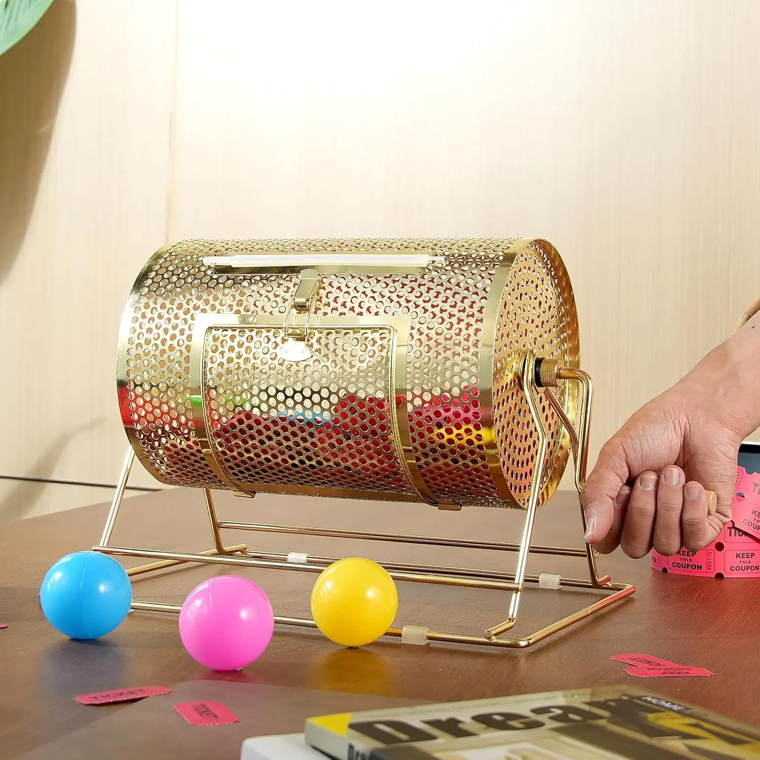 VEVOR Raffle Ticket Spinner - 12 x 8 Inch Raffle Drum Lottery Spinning ...