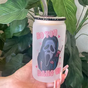 16oz Cafecito & Chisme Frosted Glass Cup - TikTok Shop