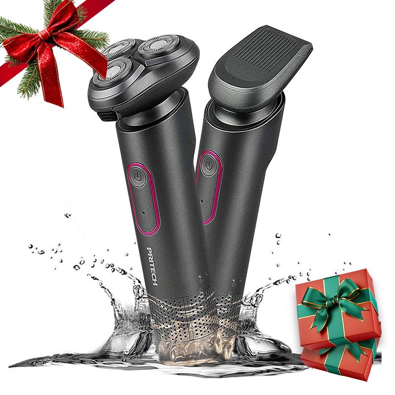 Pritech Electric Razor Rechargeable Face Shaver, Rotary Shaver Beard ...