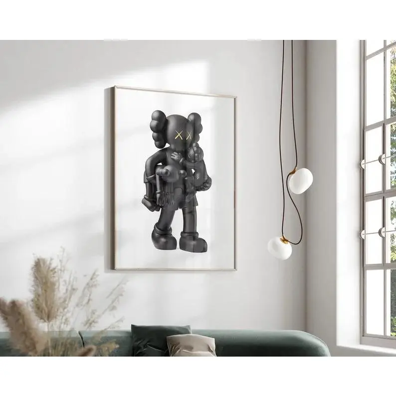 Printable Kaws Poster Set: Black With Planet Earth Hypebeast Figure ...