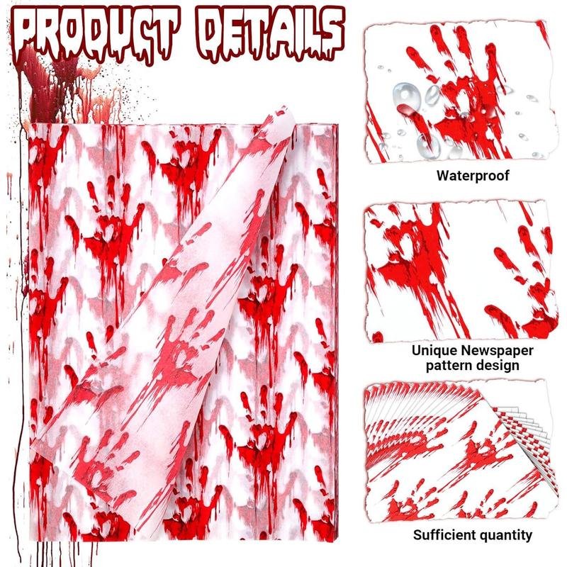 100 Sheets 20 * 14 Inches Horror Bloodstain Pattern Tissue Paper for ...