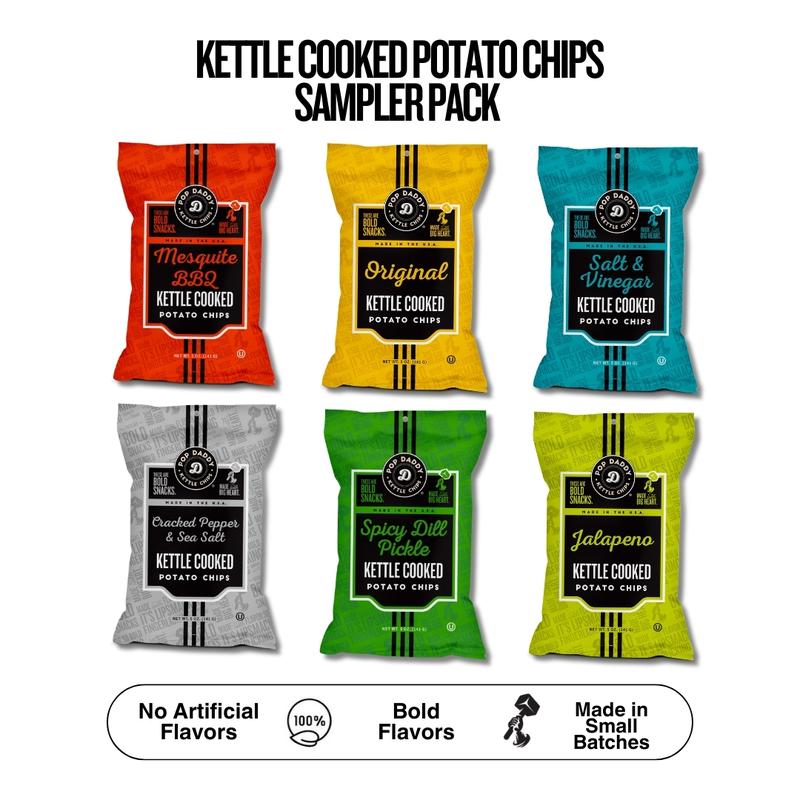 Pop Daddy Kettle Cooked Potato Chips Sampler Pack | 6 pack - TikTok Shop