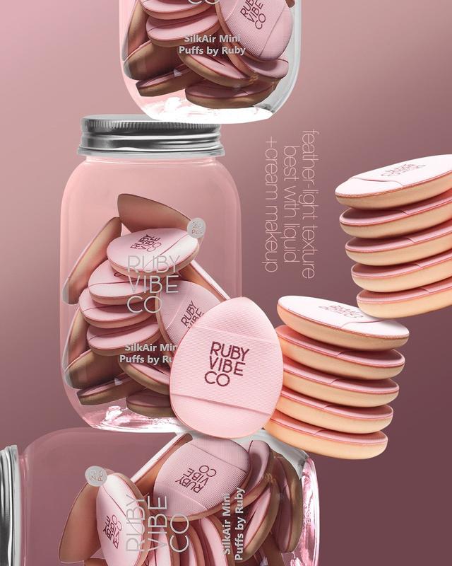 Ruby Vibe Co SilkAir Mini Puffs 20 Pack - Eco-Friendly Latex-Free ...