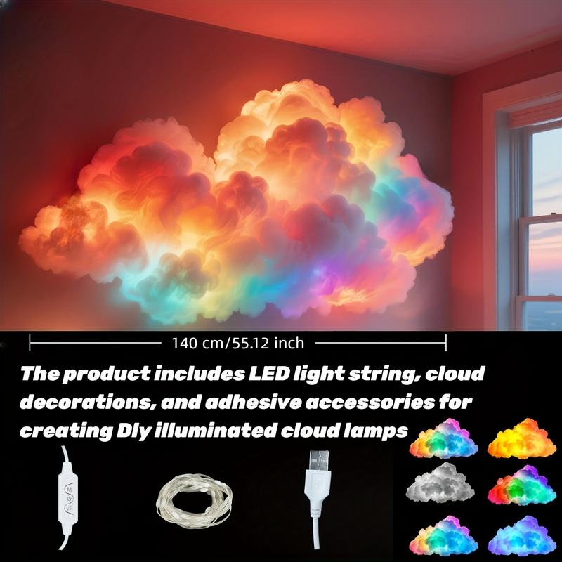 2025 New [RGB Cloud Lamp] AJK 1Pack 3D RGB LED Cloud Lamp | DIY Color ...