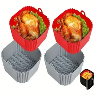 [Silicone Air Fryer Liner] 2pcs Reusable Silicone Air Fryer Liner | 8 ...