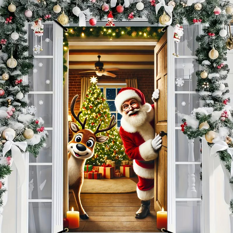 1pc，Santa Claus Door Frame Banner - Merry Christmas & Happy New Year ...