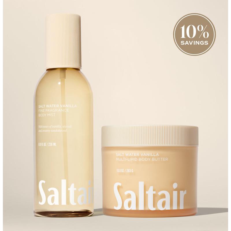 Saltair Salt Water Vanilla Body Duo - Vanilla, Creamy Sandalwood & Sea Salt