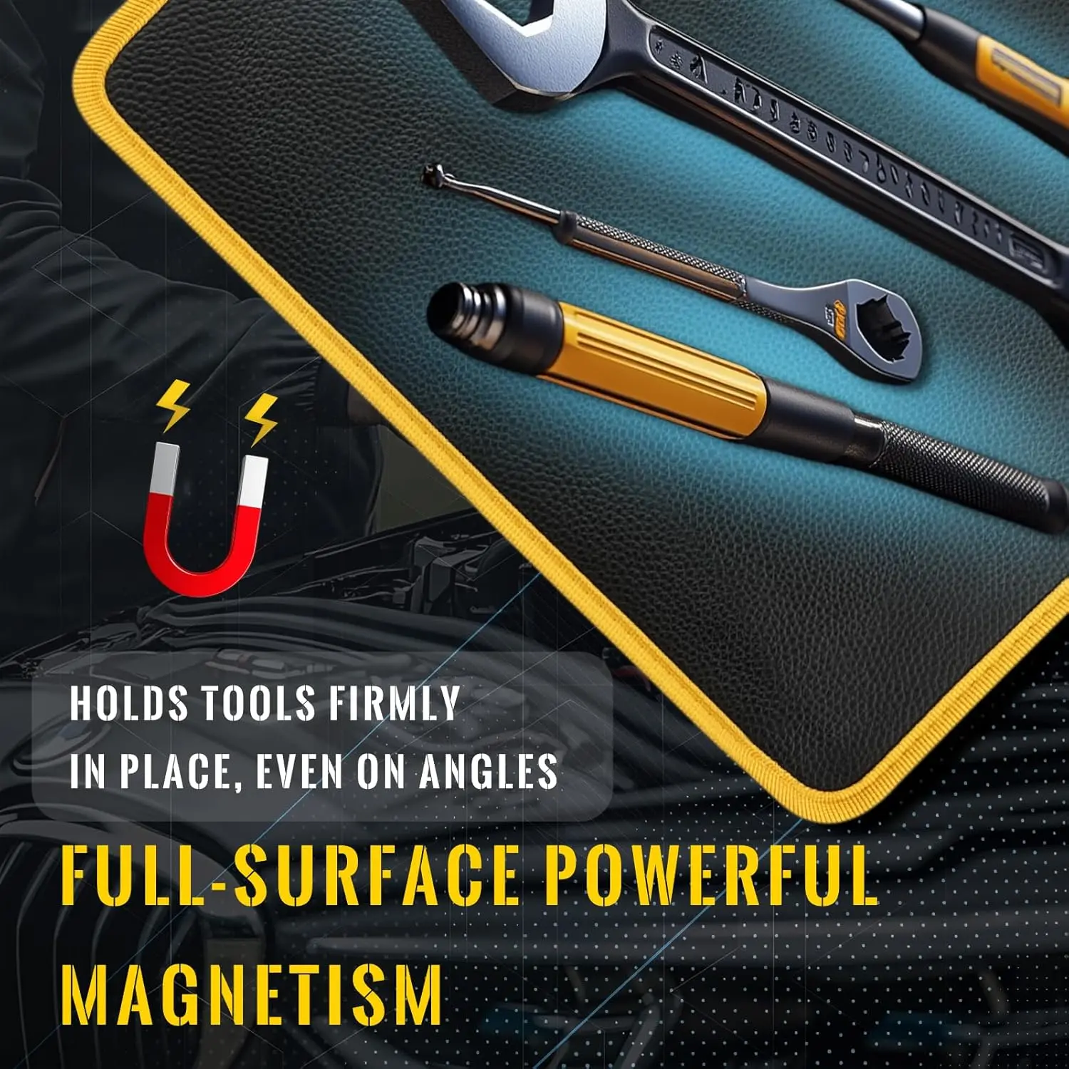 Tool Mat Set, 4 Pack Tool Mat Set with Telescoping Pickup Tool | 40LB ...