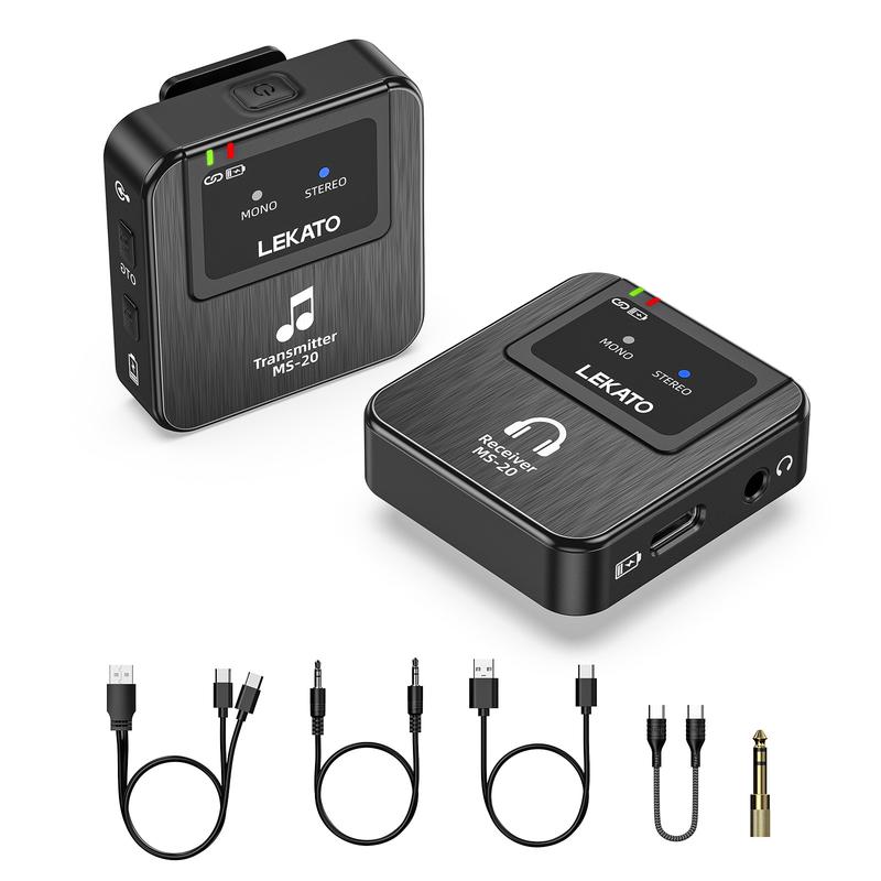 LEKATO 2.4G Wireless in-Ear Monitor IEM System Transmitter Receiver ...