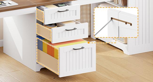HOOBRO 94.5" Modern Farmhouse 2-Person Computer Desk - Home Office ...