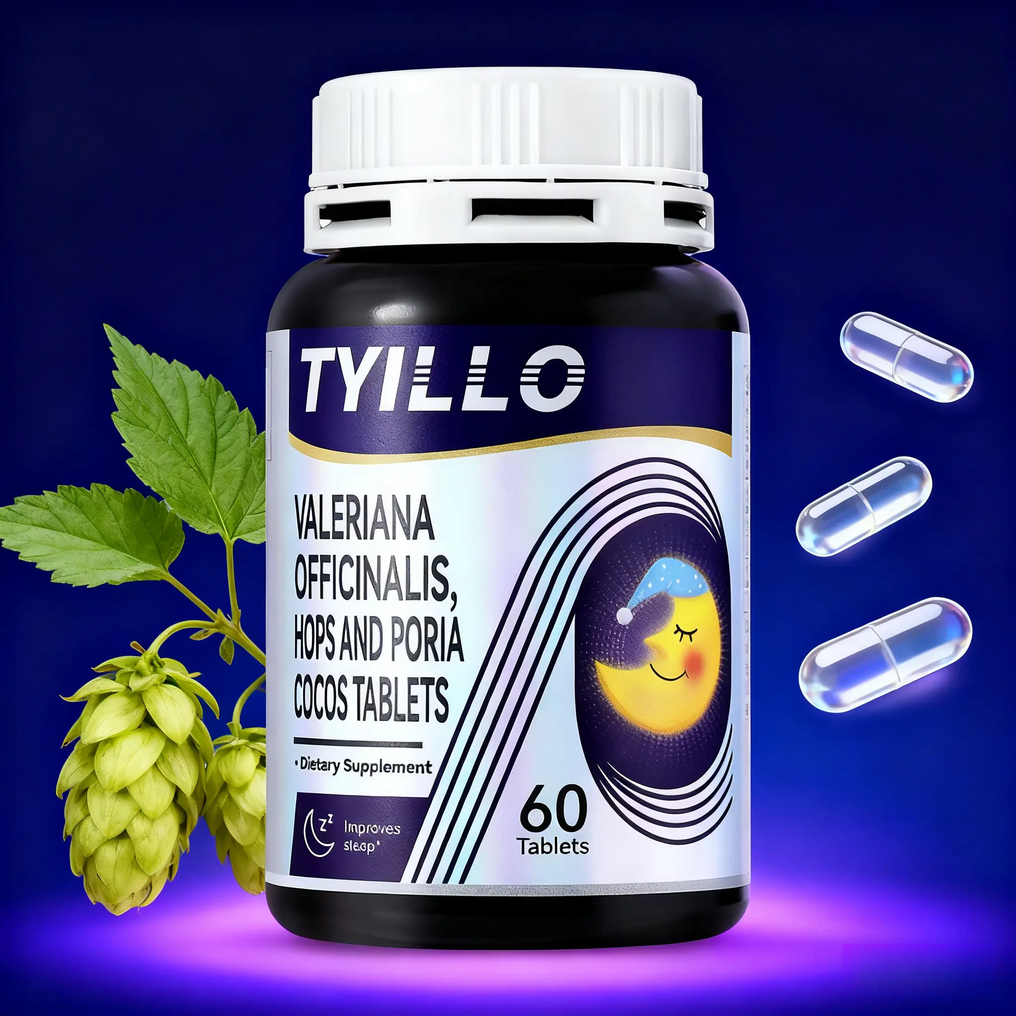 Tyillo Valerian Hops Poria Tablets - Natural Sleep Support for Adults ...