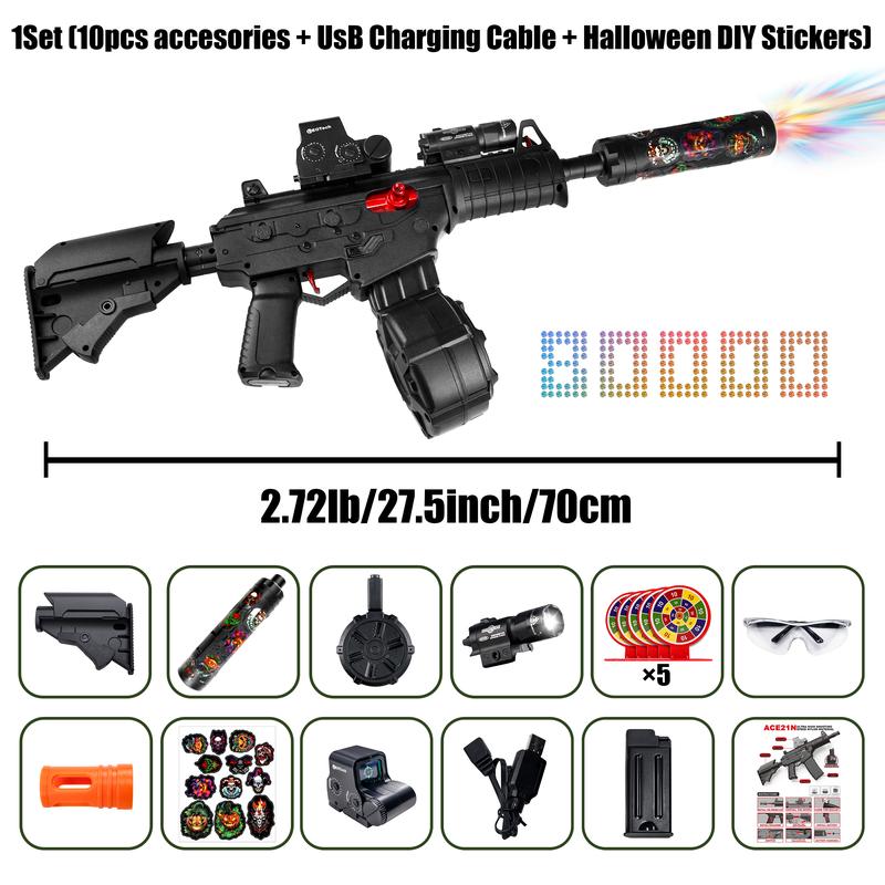 JOYNAS Gel Toy Gun High Performance Cool Toy Gun with Colorful Luminous Silencer USB ...