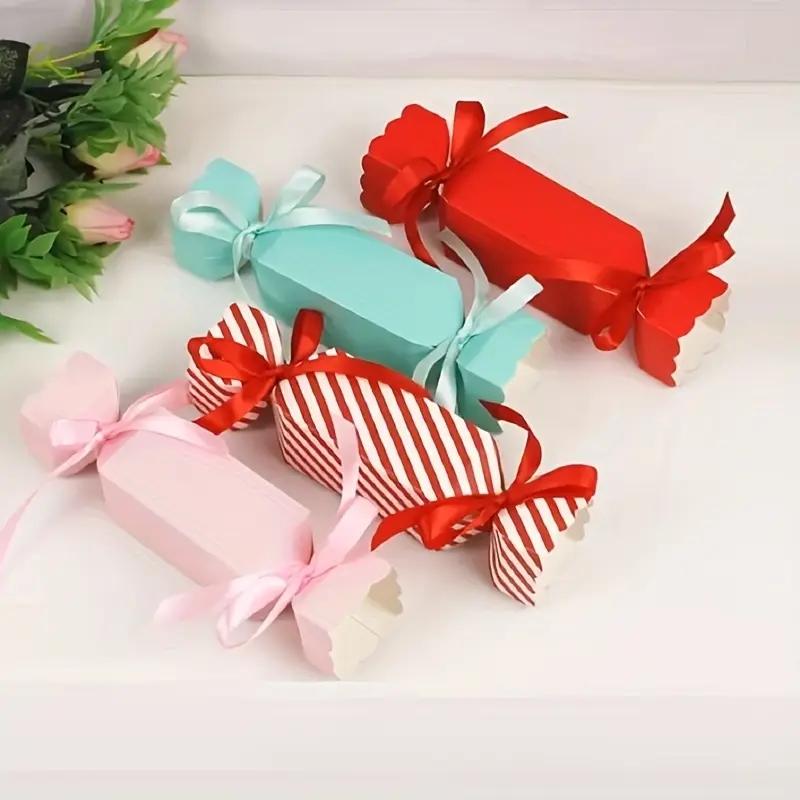 50pcs Candy Boxes for Favors, Christmas Gift Boxes with Ribbons, DIY ...