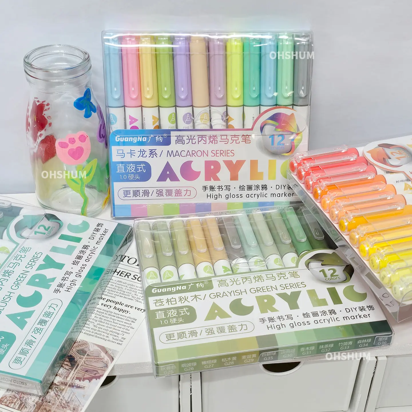 Guangna Gel Pen Set 108pcs, 1.0mm Hard Tip Refillable Pens, Ideal for ...