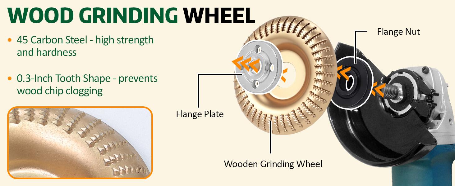 1Set Angle Grinder Wood Carving Discs, Wood Grinding Wheel for 4" or 4. ...