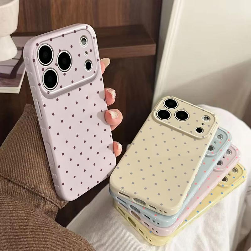 Cute Polka Dot And Heart Themed Phone Case Slim Lightweight And Scratch ...