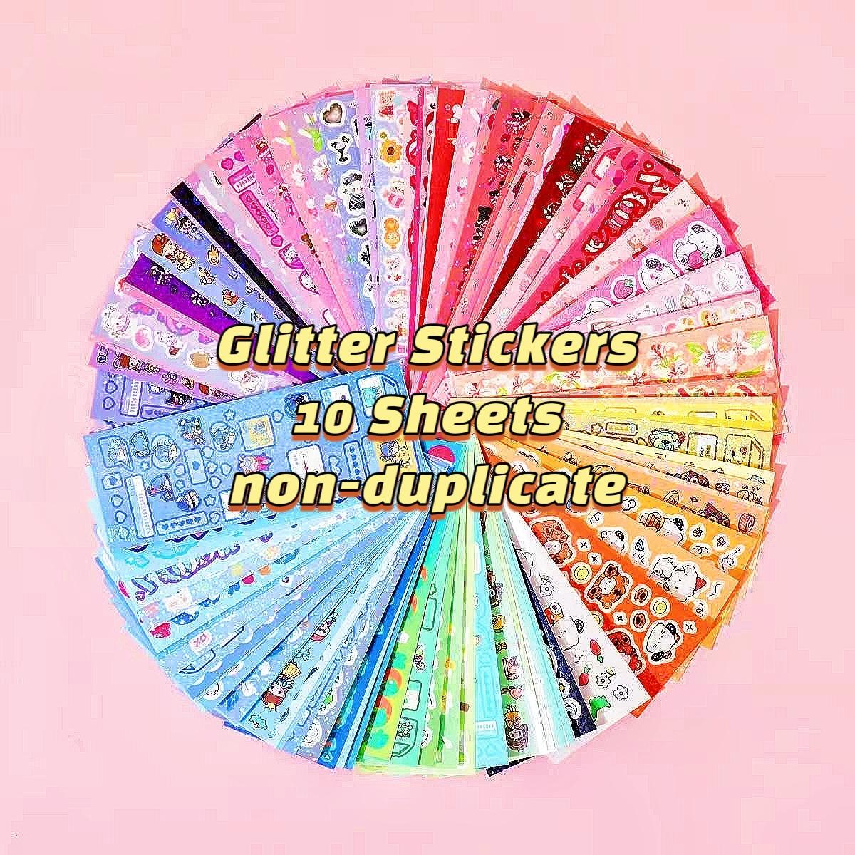 10 Sheets Non-duplicate Shiny Stickers as Your Freebie, Cute Kitty ...