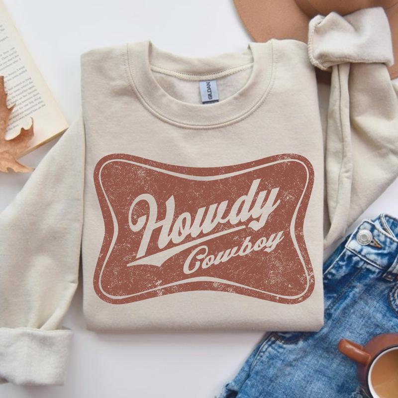 Howdy Cowboy crewneck sweatshirt, Howdy Western Sweatshirt, Yee Haw ...