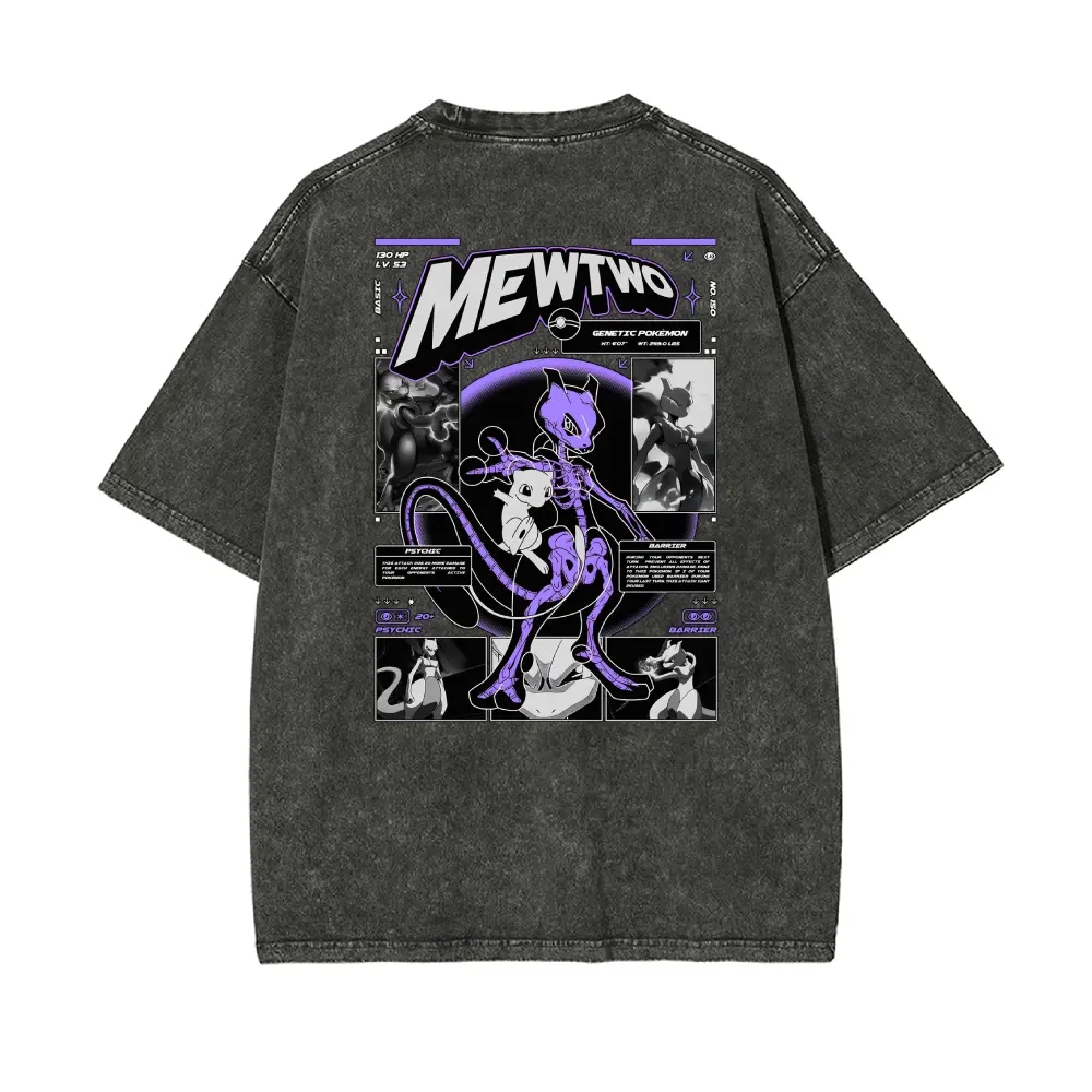 "MEWTWO" Purple Psychic Creature Genetic Design Unisex Plus Size Summer ...