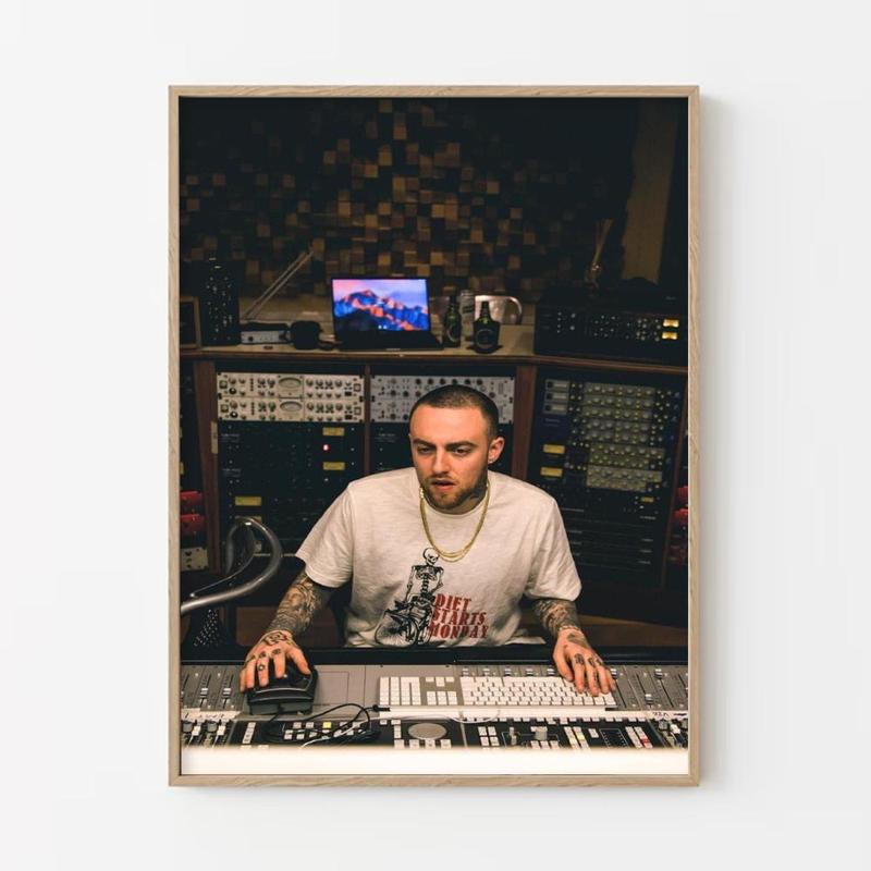 Mac Miller Studio Poster – Rap Legend Music Producer Wall Art, Hip Hop ...