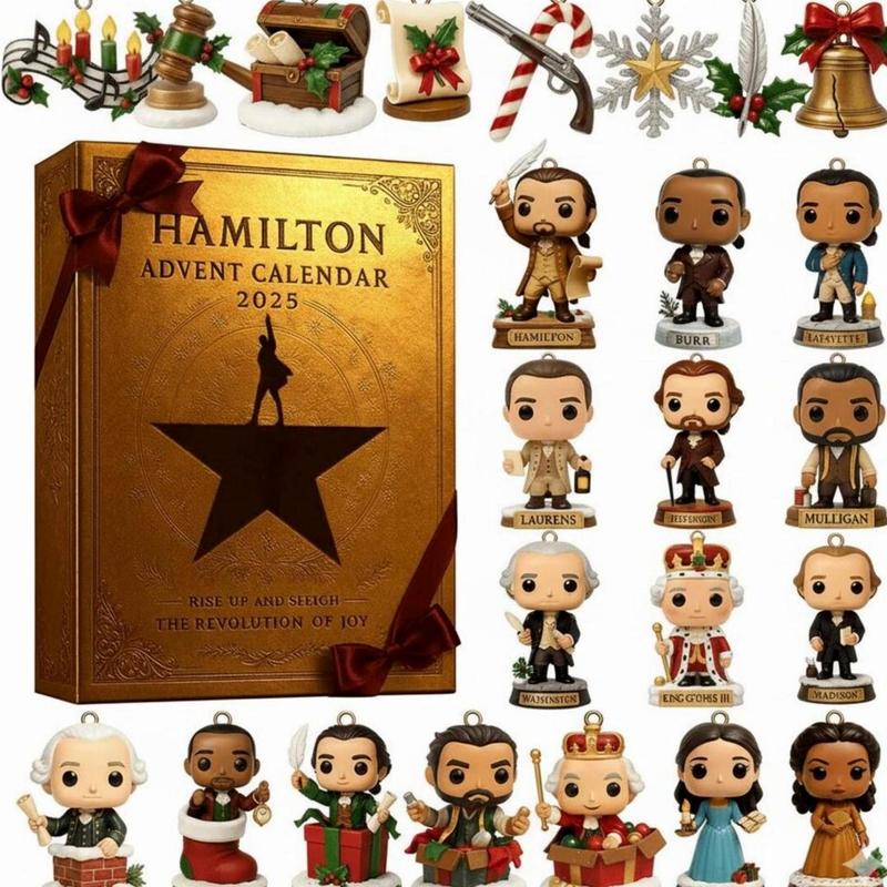 Hamilton Advent Calendar 2025 - 24 Character Ornaments, Christmas ...