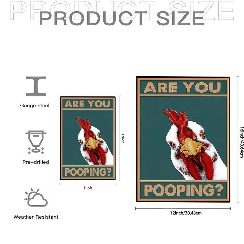 Vintage Highland Cow Chicken Are You Pooping Funny Tin Sign for ...