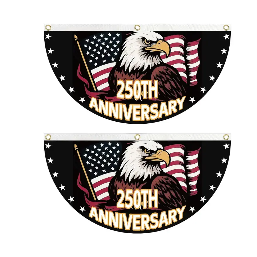 Patriotic Eagle American Flag Bunting Banner, America 250th Birthday ...