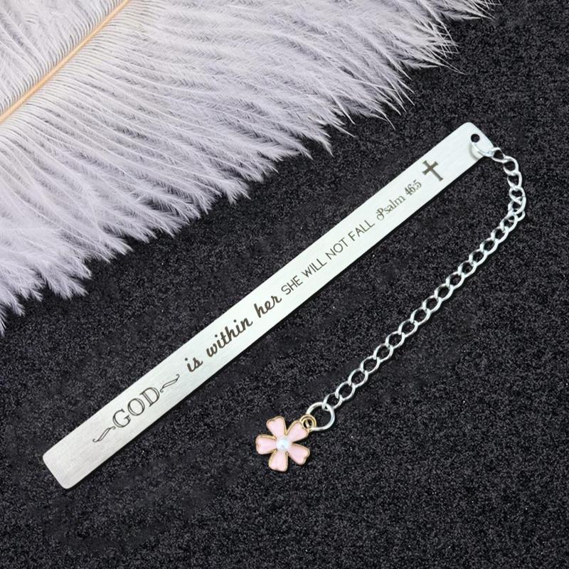 Flower Design Bookmark, 1 Count Christian Religious Bookmark, Bible ...