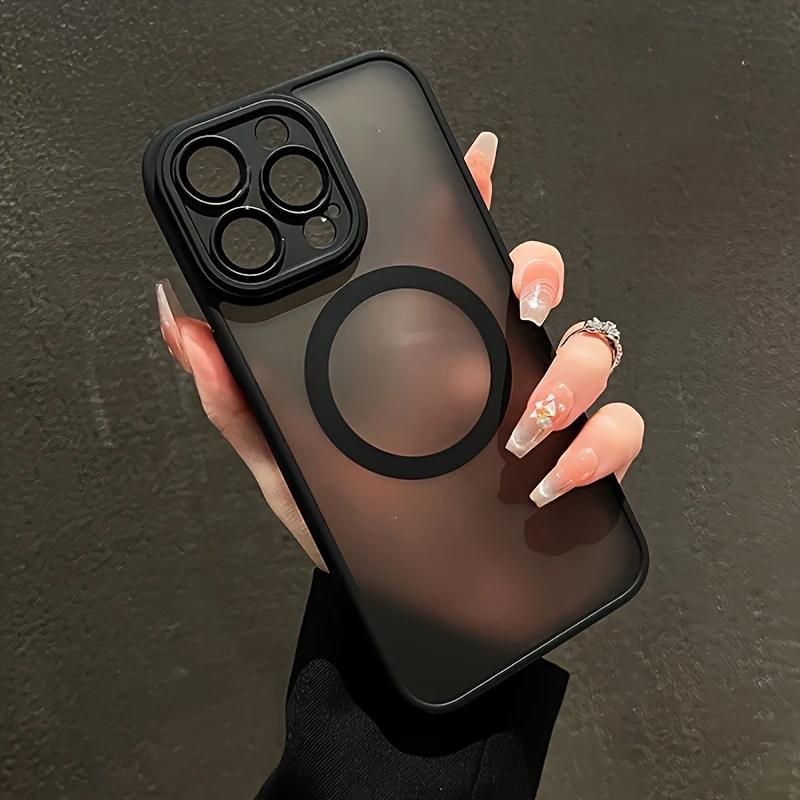 Luxury matte magnetic wireless charging phone case suitable for Apple ...