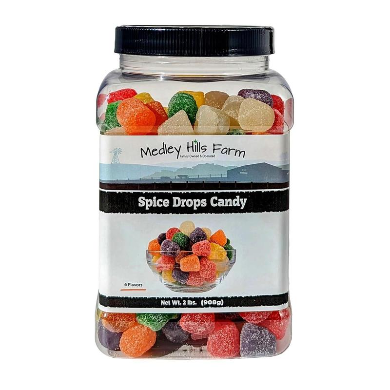 Spice Drops Candy By 2 lbs. in Reusable Container - Assorted Gum drops ...
