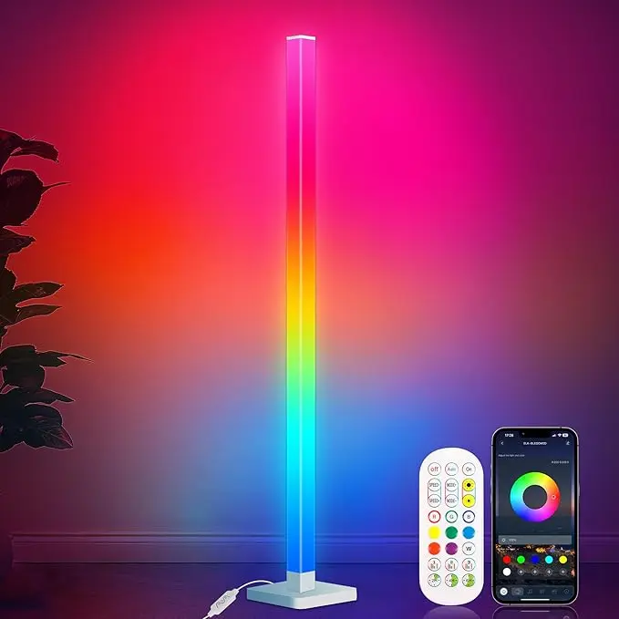 ICRGB Corner Floor Lamp, DIY Color Changing LED Lights for Bedroom ...