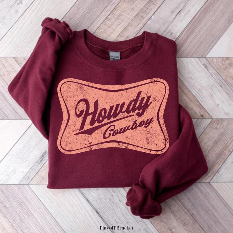 Howdy Cowboy crewneck sweatshirt, Howdy Western Sweatshirt, Yee Haw ...