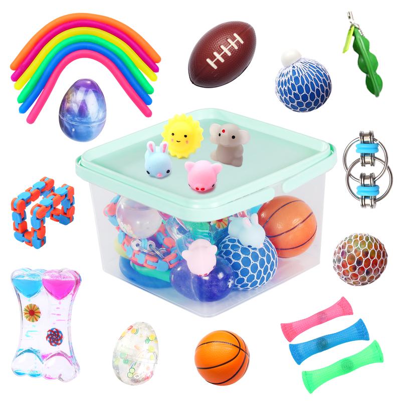 24 Pack Bundle Sensory Fidget Toys Set-Liquid Motion Timer/Grape Ball ...