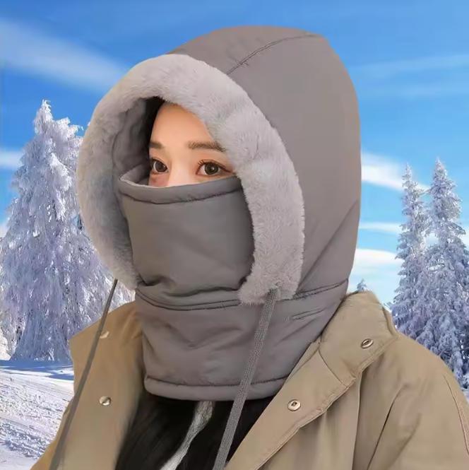 Unisex Down Cotton Balaclava Winter Hat Beanies Warmer Windproof Full ...