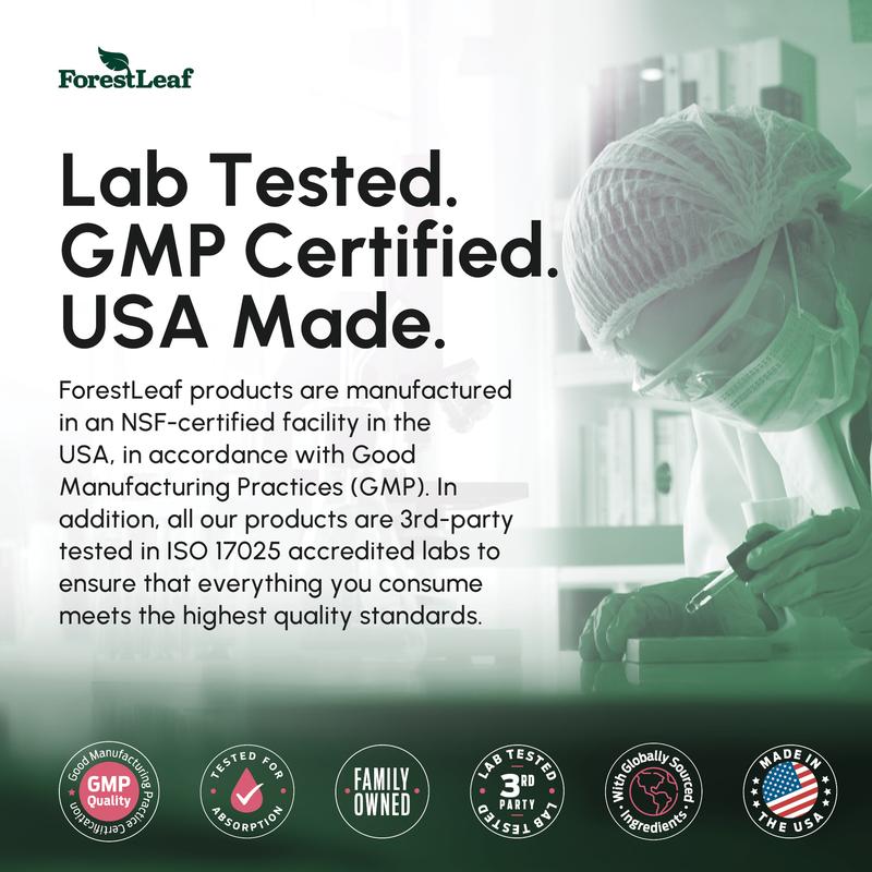 Forest Leaf Pure Magnesium Glycinate 400mg Serving - High Absorption ...