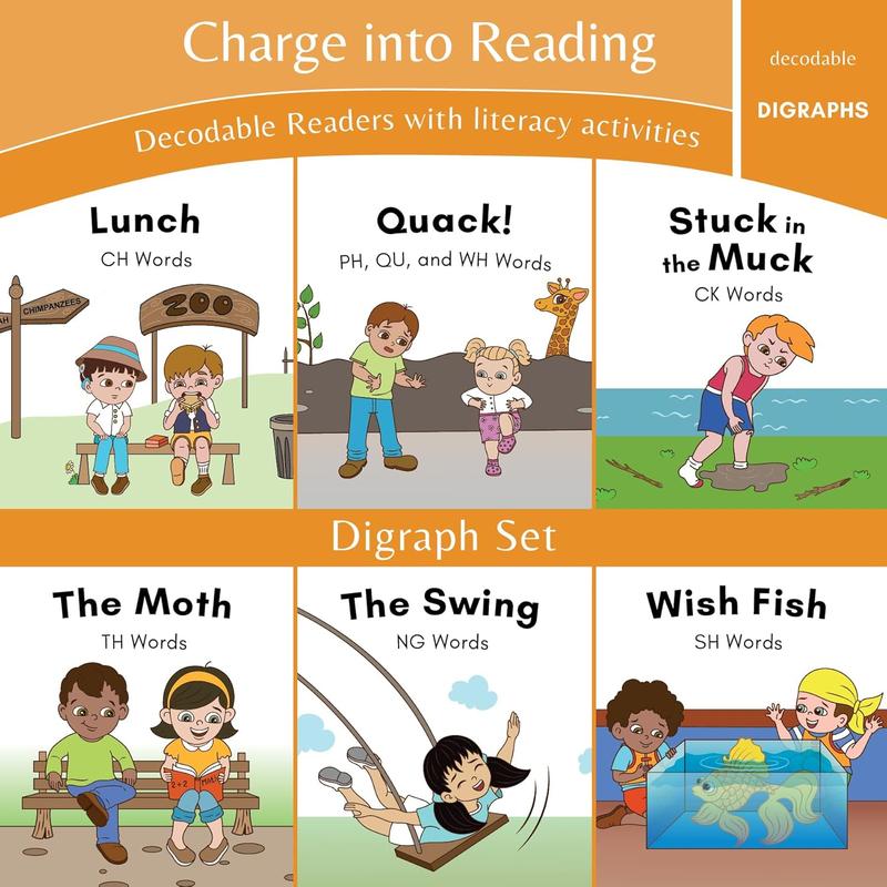 Charge into Reading Decodable Books (Stage 3): 6 Digraph Decodable ...