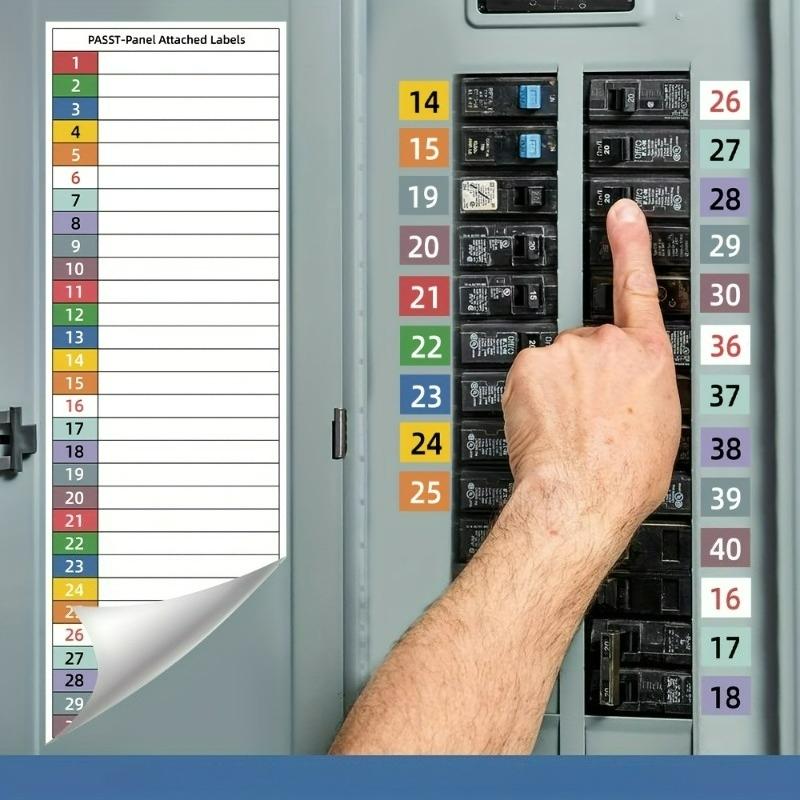 Circuit Breaker Label Set with Marking Panels (1-10, N, T, R, S ...