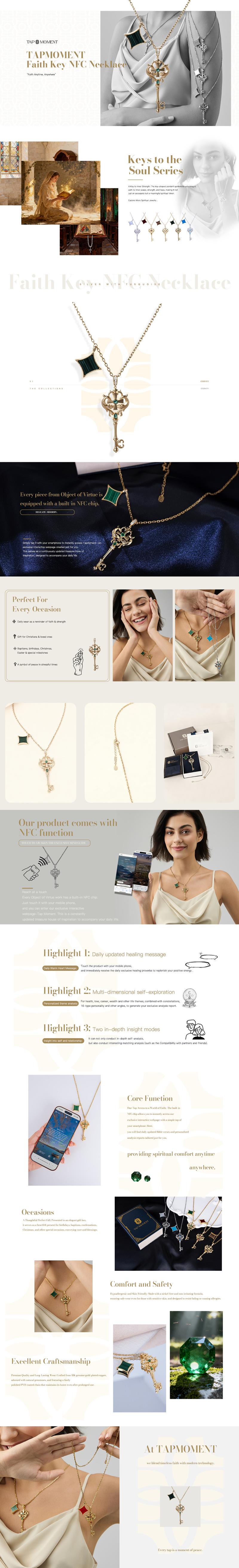 TapMoment New Christian Key Necklace with Cross & NFC Chip, NFC Bible ...