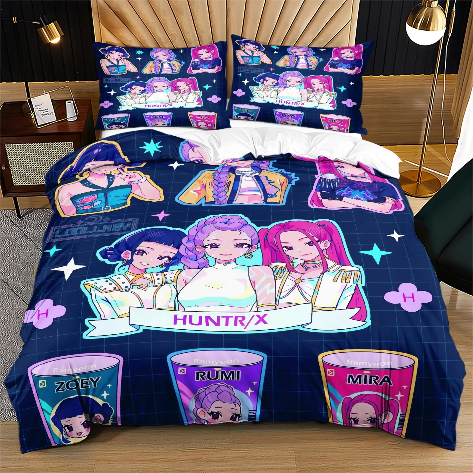 K-Pop Demon Hunters Quilt Duvet Cover Set, Decorative Duvet Cover ...