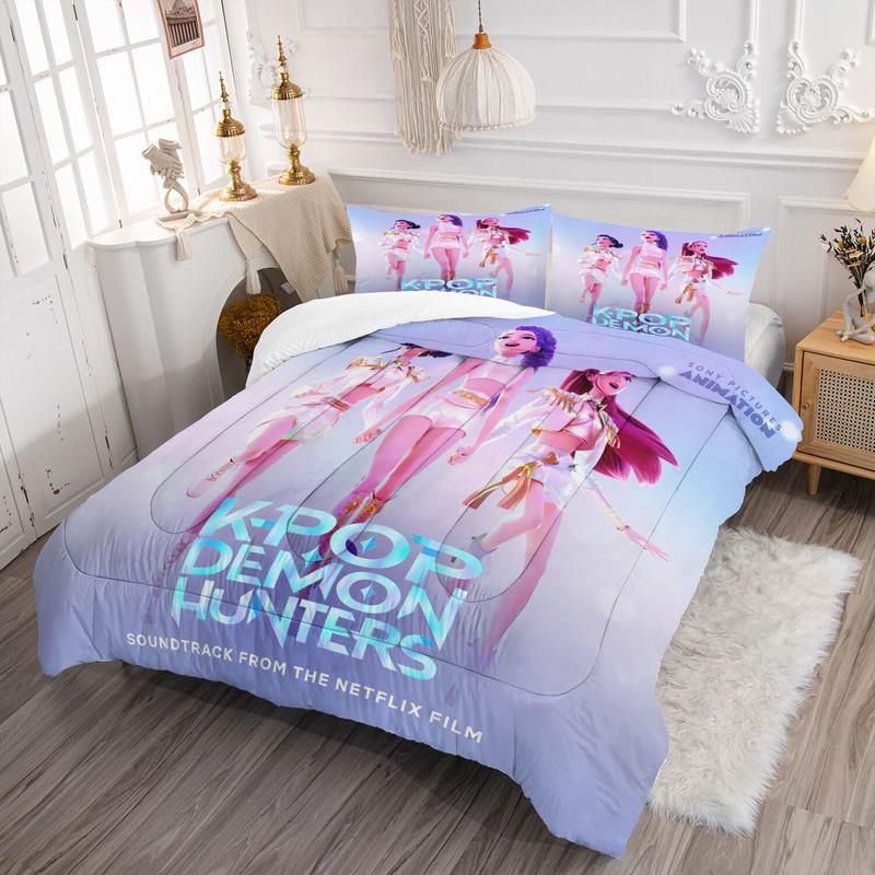 K-Pop Demon Hunters Comforter Set, Includes 1 Comforter & 1/2 ...