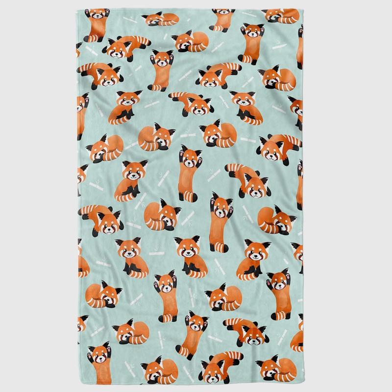 1pc Red Panda Flannel Blanket, Soft Plush Throw for Women, Birthday ...
