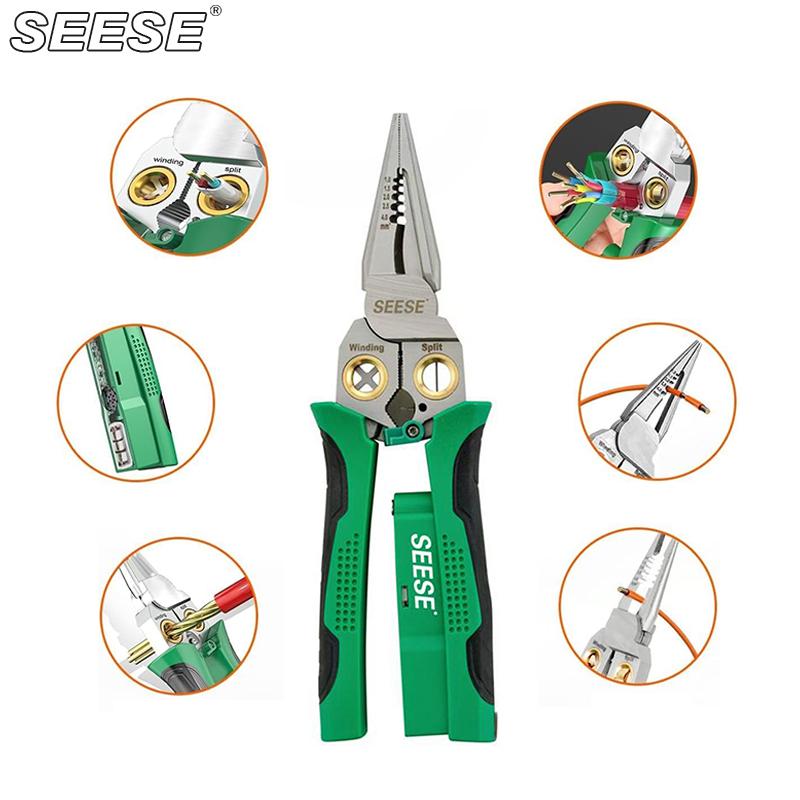 8-in-1 Wire Stripper Twister - SEESE Multi-Function Pliers for ...
