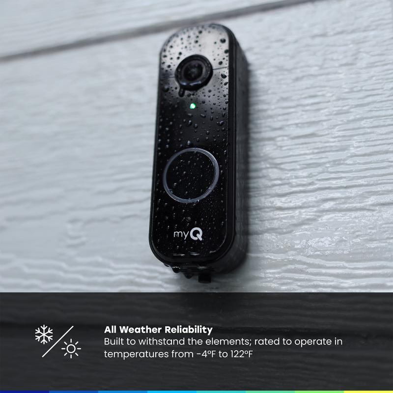myQ Video Doorbell | 2K Camera, Battery/Wired, Color Night Vision, Live ...