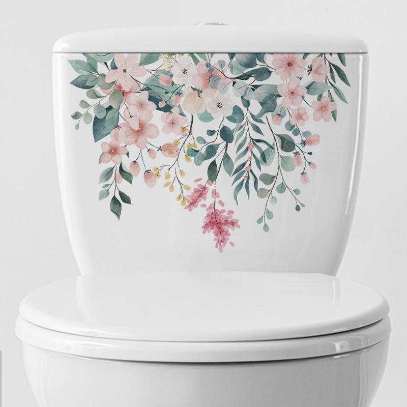 Waterproof Fresh Floral Toilet Cover Stickers, Unique & Stylish ...