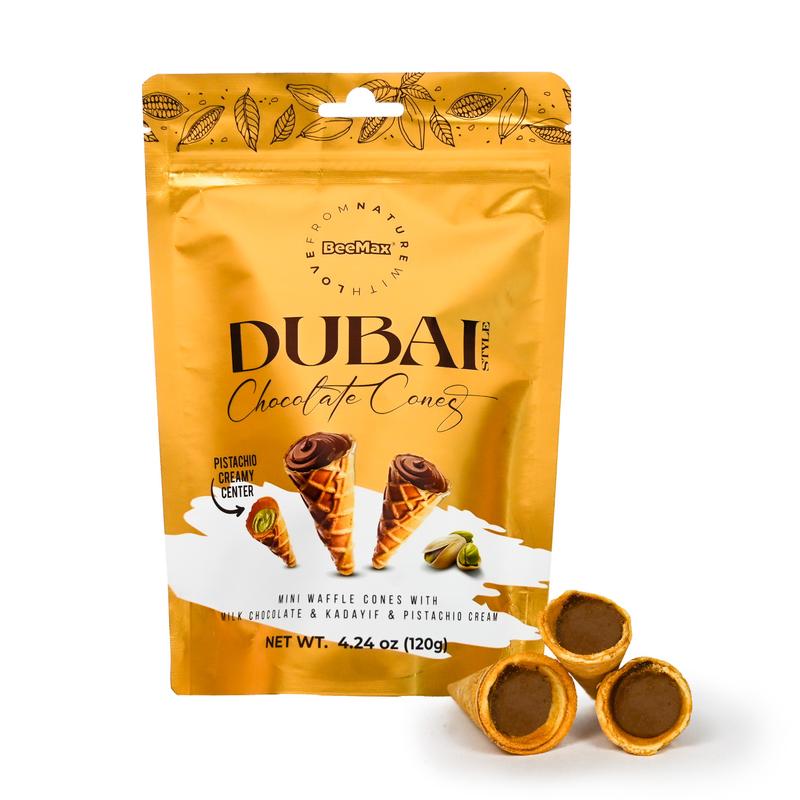 BEEMAX Dubai Chocolate Cones Bag 4.2oz - Rich & Luxurious Taste with ...